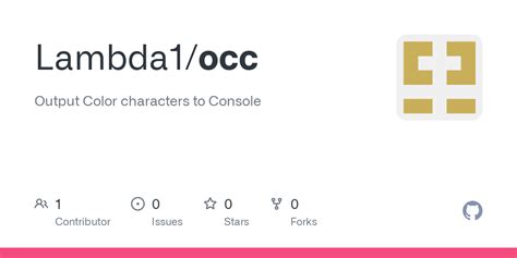 Github Lambda1occ Output Color Characters To Console