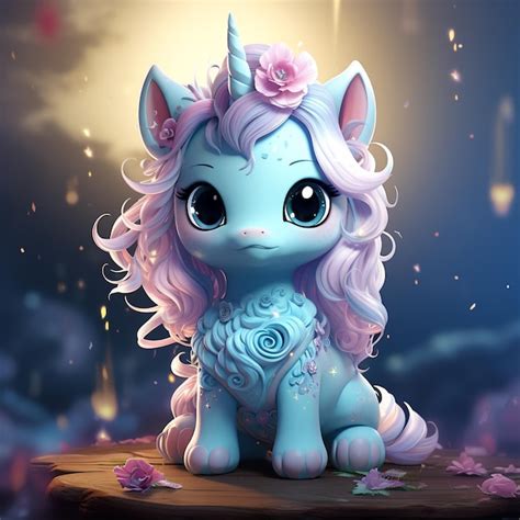 Premium Ai Image Chibi Unicorn