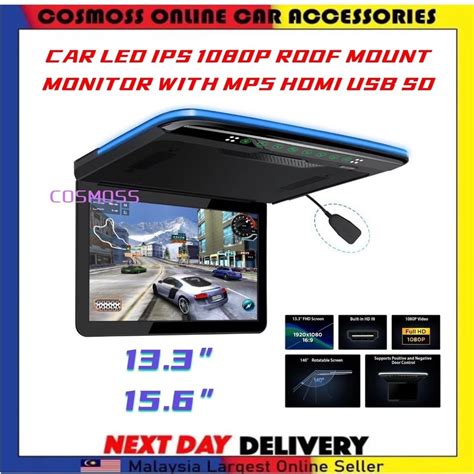 116 133 156 Inch Flip Down Led Ips Screen Monitor With Mp5