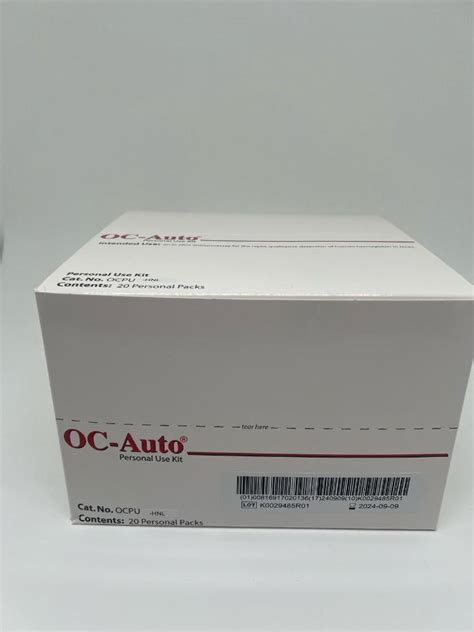 New Polymedco Ocpu Oc Auto Personal Use Kit Box Of 20 Exp 2024 09