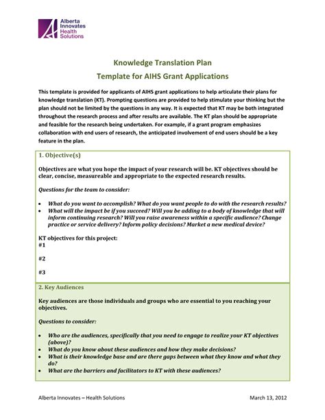 Template For Aihs Grant Applications Docslib