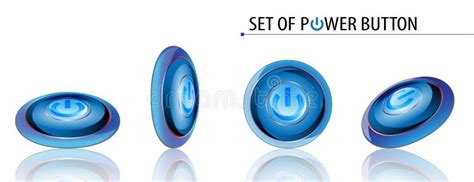 Vector Set Of Power Button Metallic Design On White Background Stock Vector Illustration Of