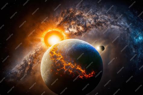 Premium Photo A Wide Angle Picture Of The Galaxy The Sun And The