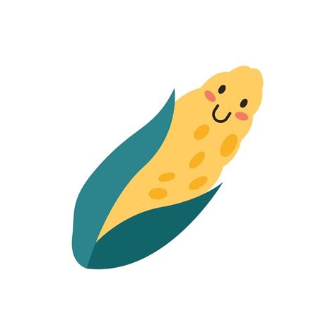 Premium Vector Cute Corn Vector Vegetable Illustration