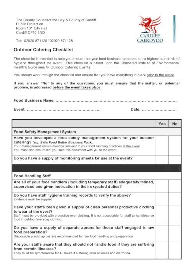 10 Catering Checklist Examples To Download