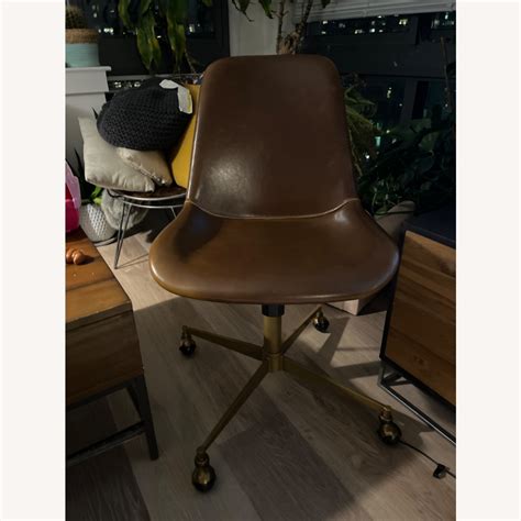 World Market Tyler Bi Cast Leather Molded Office Chair Aptdeco