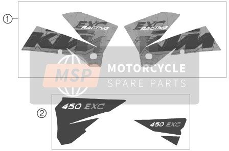 59408191600 Displaceme Sticker 450 Exc 06 Pieza Ktm Msp
