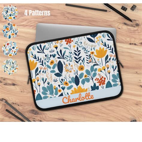 Personalized Floral Pattern Laptop Sleeve Fashionable Tech Accessory