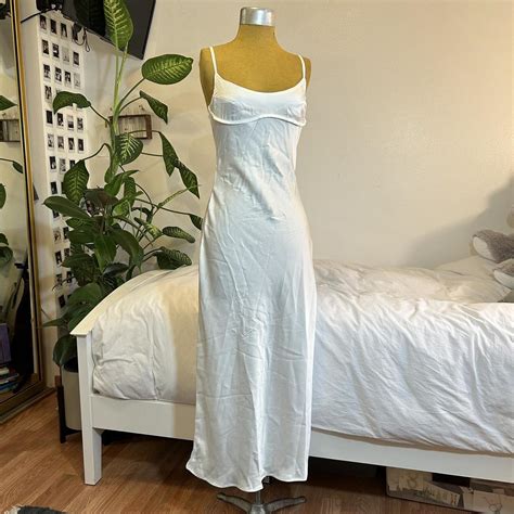 Satin Cut Out Sleeveless Midi Slip Dress New Never Worn Depop