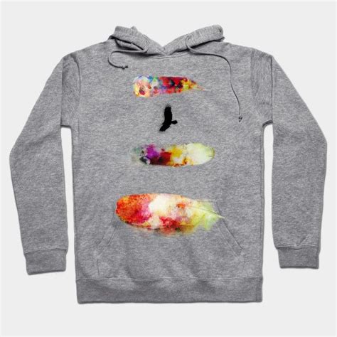 Three Water Colour Feathers And A Bird By Dyrkwyst