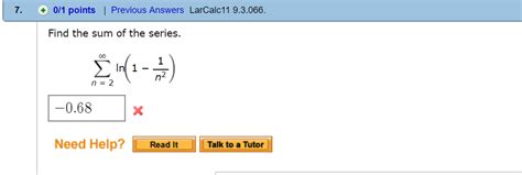 Solved 7 0 1 Points Previous Answers Larcalc11 9 3 066
