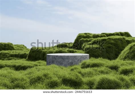 16 Abstract 3d Render Platform Mockup Natural Background Stone Podium On Grass Field Backdrop 16 Abstract 3d Render Platform Mockup Natural Background Stone Podium On Grass Field Backdrop
