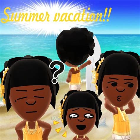 Miitomo Summer Vacation Mii Characters Aesthetic Wii Party Cute Icons