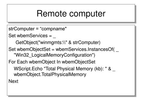 Ppt Wmi Scripting Powerpoint Presentation Free Download Id576984