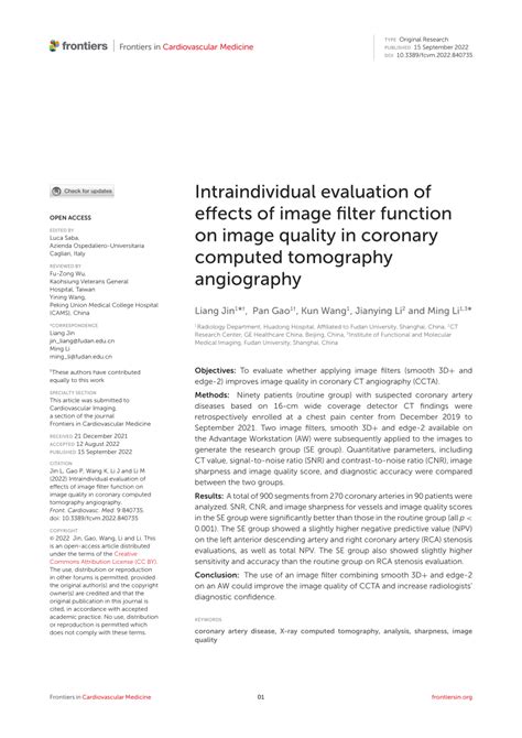 Pdf Intraindividual Evaluation Of Effects Of Image Filter Function On