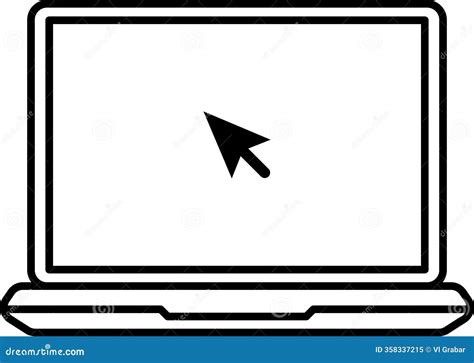 Laptop Click Cursor Black And White Icon Stock Vector Illustration Of Symbol Arrow 358337215