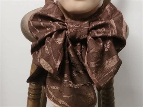 Mens Floral Jacquard Ascot Brown Baroque Neckerchief Etsy