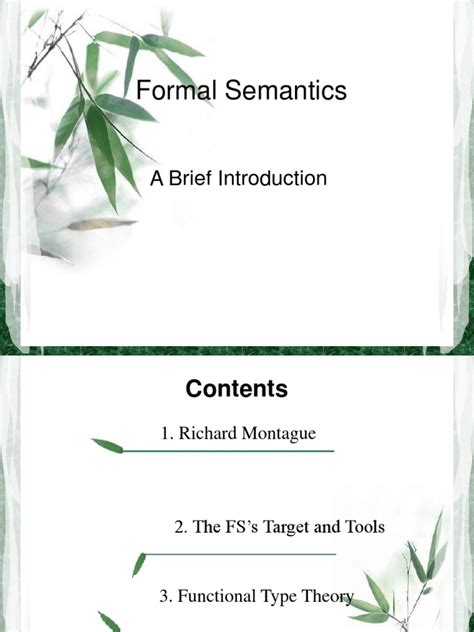 Formal Semantics Pdf Logic Semantics