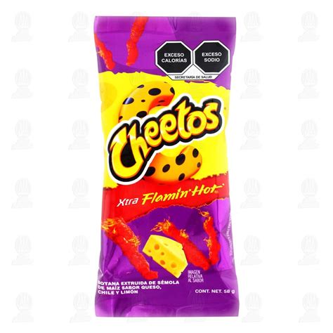 Botana Cheetos Xtra Flamin Hot Sabor Queso Chile Y Limón 58 Gr De