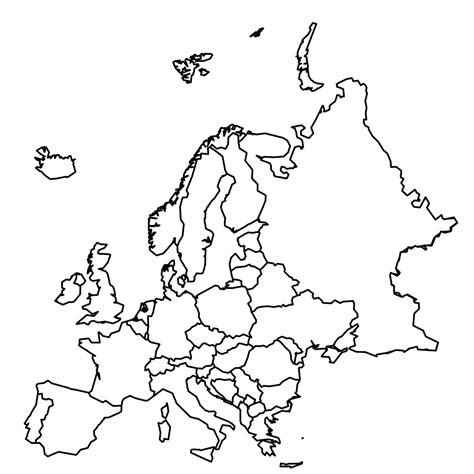 Europe Map Blank With Country Borders Printable Printable Templates Hub