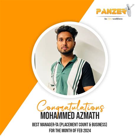 Congratulations To Mohammed Azmath In 2024 Management Workforce Congratulations