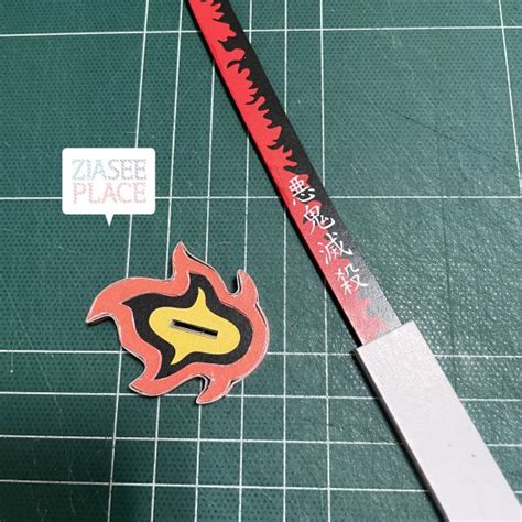 [귀멸의 칼날] 렌고쿠 쿄쥬로 일륜도 만들기 도안으로 렌고쿠 검 만들기 네이버 블로그