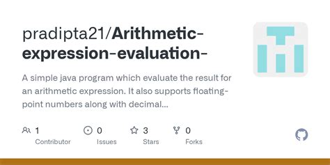 Github Pradipta21arithmetic Expression Evaluation A Simple Java