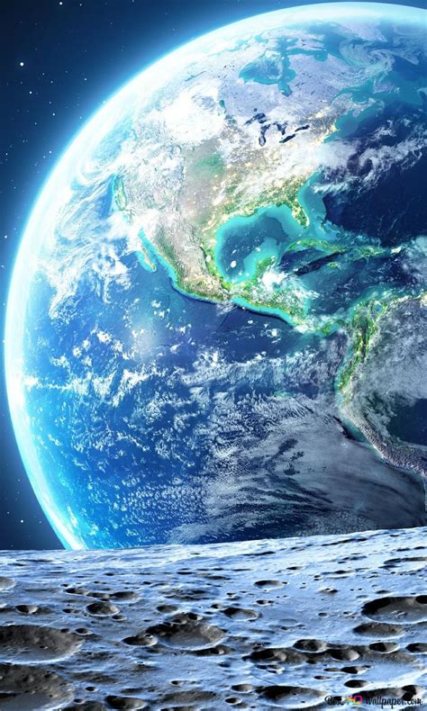 View Of Earth From The Moon 4k Wallpaper Download