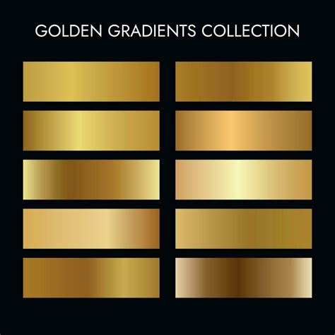 Set Of Golden Gradients Gold Foil Texture Background Set Vector