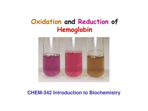 Ppt Oxidation And Reduction Of Hemoglobin Powerpoint Presentation Id 9215092