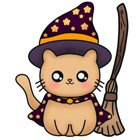 Premium Vector Cute Wizard Cat
