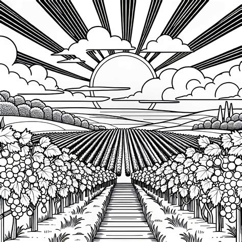 Zahod Sonca Nad Vinogradi Kot Barvanka Brezplačno