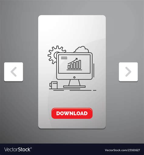 Analytics Chart Seo Web Setting Line Icon Vector Image