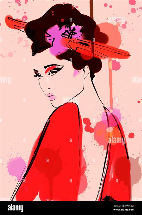 Abstract Geisha Art