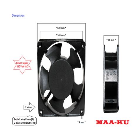 120x120x38mm 4″inch 220vac 010a 19watt Panel Cooling Fan