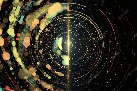 Premium Photo Big Data Visualization With Abstract Technological Colorful Circles On Dark