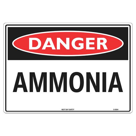Danger Ammonia Sign Next Day Safety