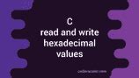 C Program To Read And Write Hexadecimal Values CodeVsColor