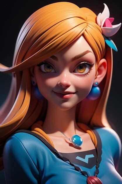 Premium Ai Image 3d Rendering Cartoon Character Pretty Girl Game Character Model Wallpaper