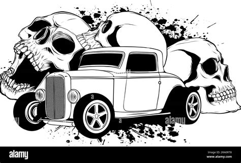 Hot Rod Car Icon Line Style Icon Vector Illustration Stock Vector