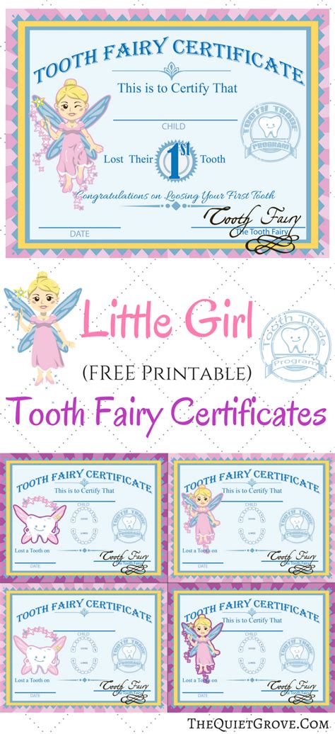 Free Printable Tooth Fairy Certificates ⋆ The Quiet Grove
