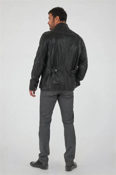 Mens Nemesis Black Leather 34 Length Jacket Amrika Leather