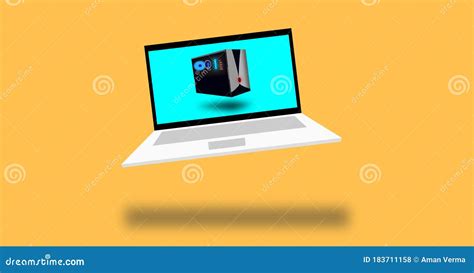 3d Illustration Graphic Of A Laptop With Cpu Central Processing Unit Or