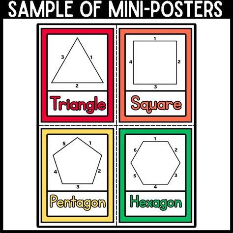 Polygon Posters Counting Sides Geometry Shape Names And Side Count