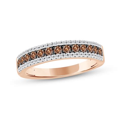 12 Ct Tw Champagne And White Diamond Ring In 10k Rose Gold Zales