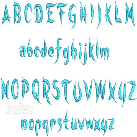 Leaves Ribbed Script Machine Embroidery Font By Apex