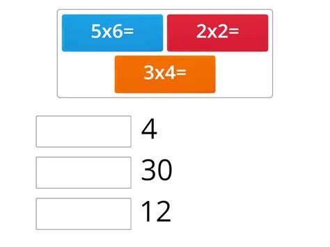 Mutiplication Match Up