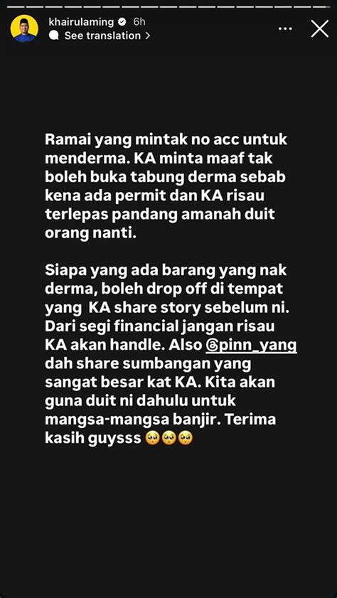 Khairul Aming Tak Buka Tabung Banjir Dedah Pinn Yang Dah Beri