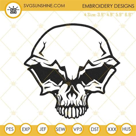 Skull Machine Embroidery Designs Halloween Embroidery Files