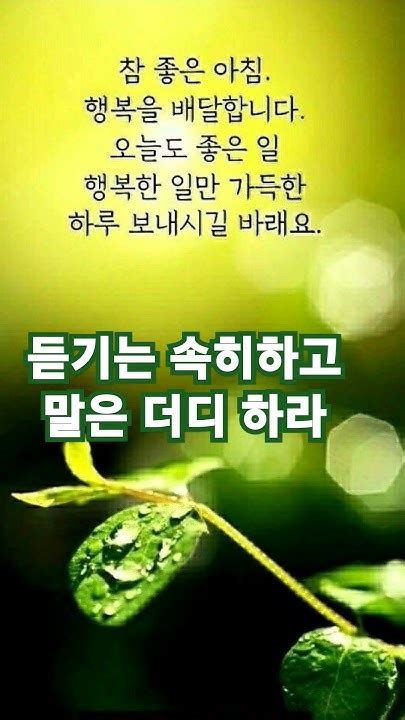 듣기는 속히하고 말은 더디하라 야고보서 1 19 20절 말씀 Youtube